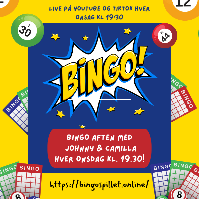 Bingo Aften med Johnny & Camilla – Hver Onsdag kl. 19.30!