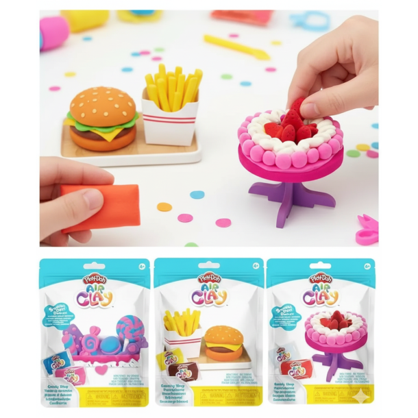 Play-Doh Air Clay i pose 12,5x17 cm – dansk lager