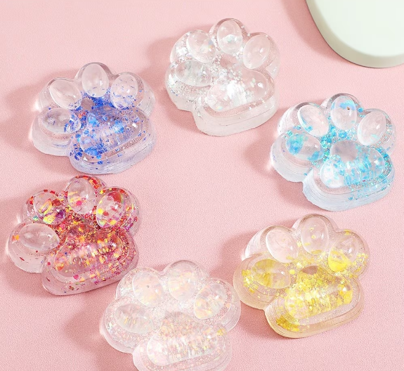 Paw Squishies – Clear Dyrepote Squishies med Glimmer og Konfetti ...